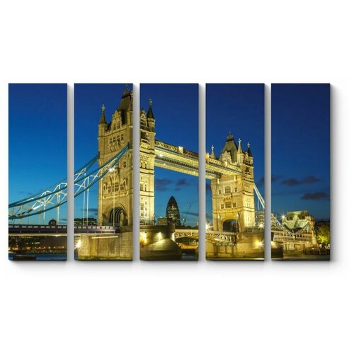 Модульная картина Мост через ночь, Лондон 120x72