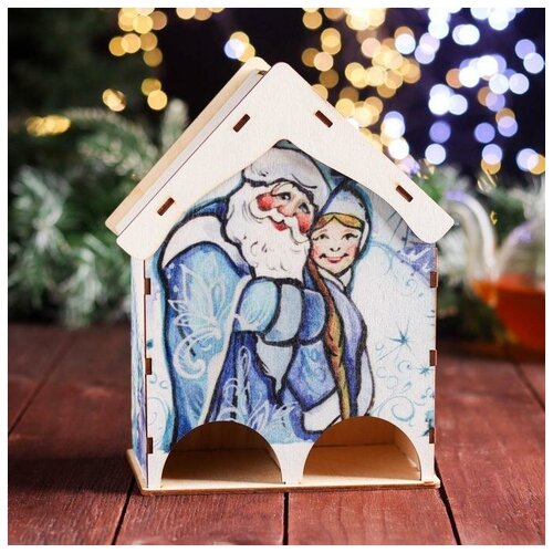 Дарим красиво Чайный домик Дед Мороз и Снегурочка, 15.5x9.6x20 см
