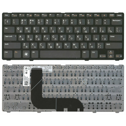 Клавиатура для ноутбука Dell 90.4UV07. S0R русская, черная с черной рамкой