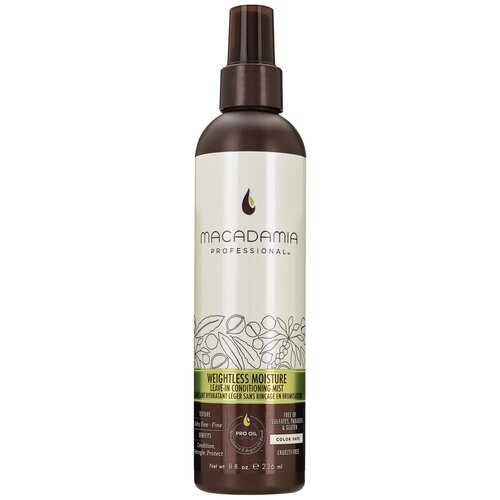 Macadamia Спрей-кондиционер для волос Weightless Moisture Leave-in conditioning mist, 236 мл