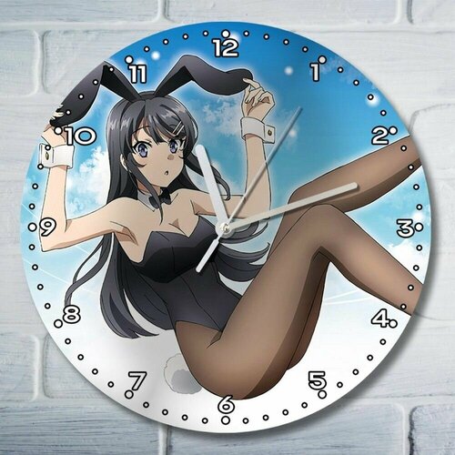 Настенные часы, деревянные, бесшумные, УФ печать seishun buta yaro wa bunny girl-senpai no yume wo minai - 5136