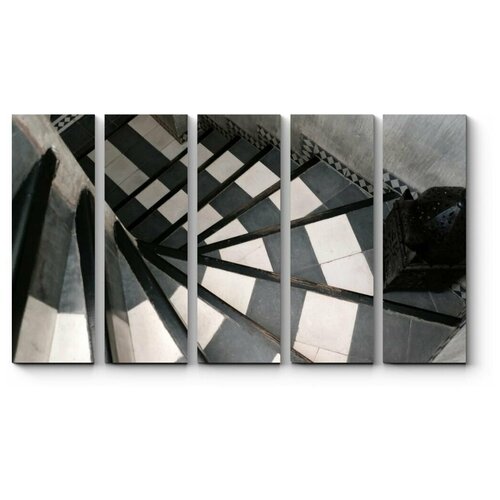 Модульная картина Черно-белая лестница150x90