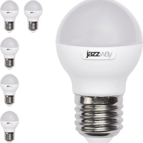 Светодиодная лампа JazzWay Pled Power 11W 4000K 950Лм E27 шар (комплект из 5 шт.)