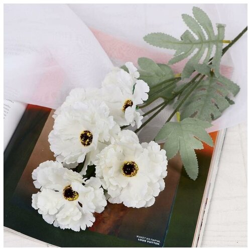 Цветы искусственные "Космея махровая" 8х58 см, белый