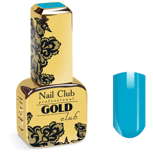 Nail Club professional Эмалевый гель-лак для ногтей с липким слоем GOLD CLUB 15 Lazure, 13 мл.