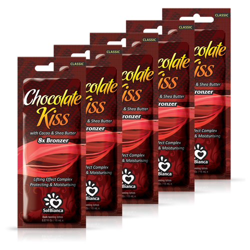 SolBianca Крем для загара в солярии Chocolate Kiss с маслом какао, маслом ши и бронзаторами, 5 саше по 15 мл