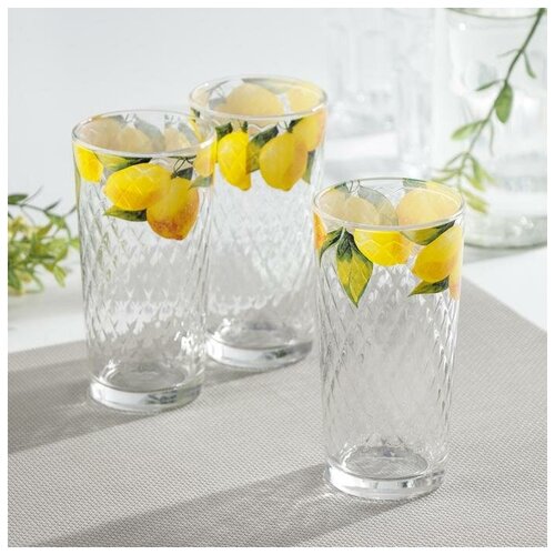 Набор стаканов «Лимоны», 230 мл, 3 шт