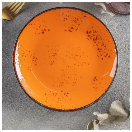 Тарелка обеденная «Созвездие», d=21 см, цвет оранжевый