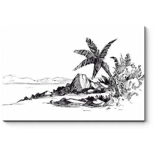 Модульная картина Зарисовка тропического пляжа 80x53