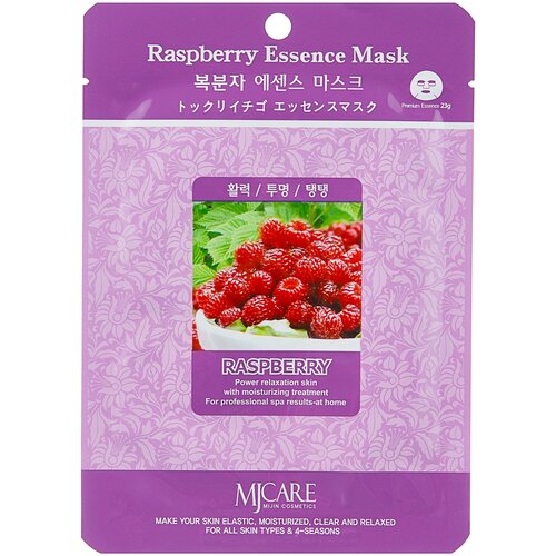MIJIN Cosmetics тканевая маска Raspberry Essence с экстрактом малины, 23 г, 23 мл