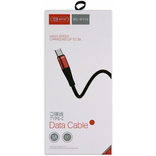 USB-кабель BYZ BC-015t AM-Type-C 1,2 метра, 3A, силикон, черный