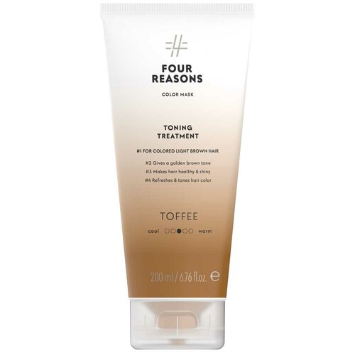 Four Reasons Тонирующая маска для поддержания цвета окрашенных волос Toning Treatment Toffee, 350 г, 200 мл