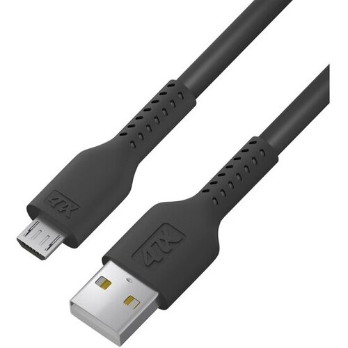 Кабель 0.5m MicroUSB, черный, черный ПВХ 4PH-R90061