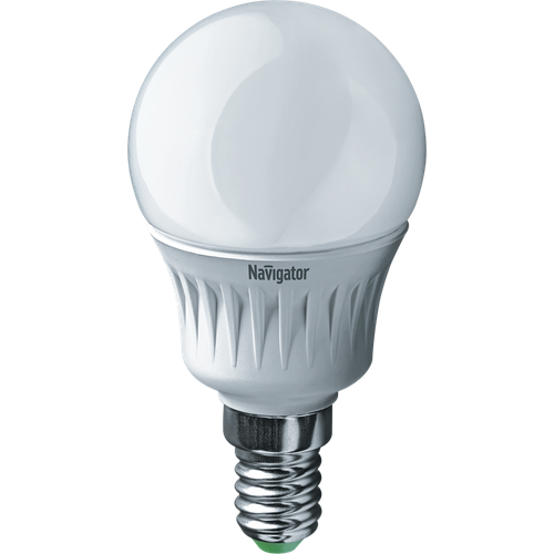 Лампа светодиодная LED 5вт E27 белая шар | код. 18860 | NAVIGATOR (6шт. в упак.)