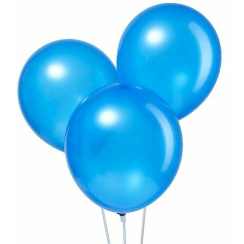 Воздушные шарики 12", металл, набор 100 шт, цвет синий