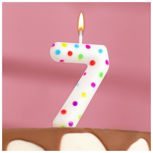 Свеча в торт на день рождения «‎Цветное конфетти»‎, цифра "7", 5.5 см