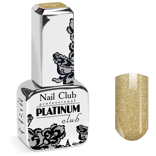Nail Club professional Эмалевый гель-лак для ногтей с липким слоем PLATINUM CLUB 166 Glitter Sand, 13 мл.