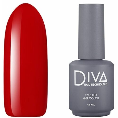 Гель-лак для ногтей Diva Nail Technology плотный, светлый, насыщенный, красный, 15 мл