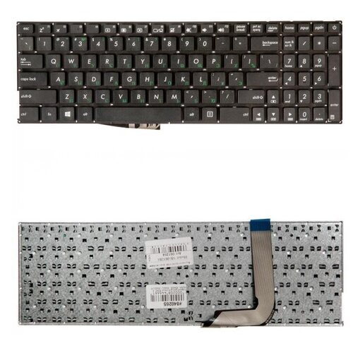 Keyboard / Клавиатура для ноутбука Asus X542, X542BA, X542B, X542U, X542UR, X542UQR, X542UN, X542UF, X542UA, R542UF, A580U, F580U черная без рамки