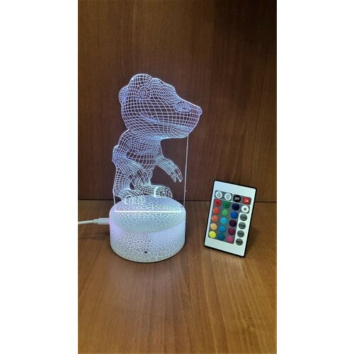 3D Светильник с пультом " Крокодил " №19