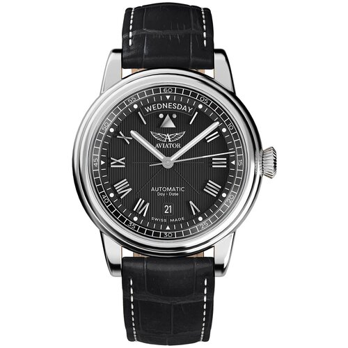 Наручные часы Aviator Aviator V.3.35.0.274.4, черный, серебряный