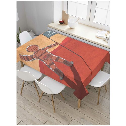 Скатерть прямоугольная JoyArty на кухонный стол "Колонизация марса" из оксфорда, 180x145 см