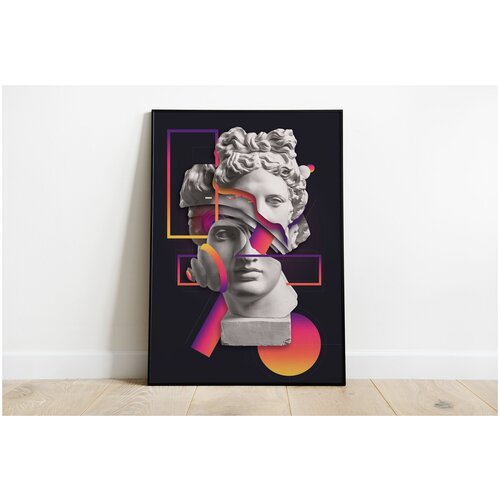 Плакат "Давид Микеланджело" / Формат А3 (30х42 см) / Постер для интерьера с черной рамкой
