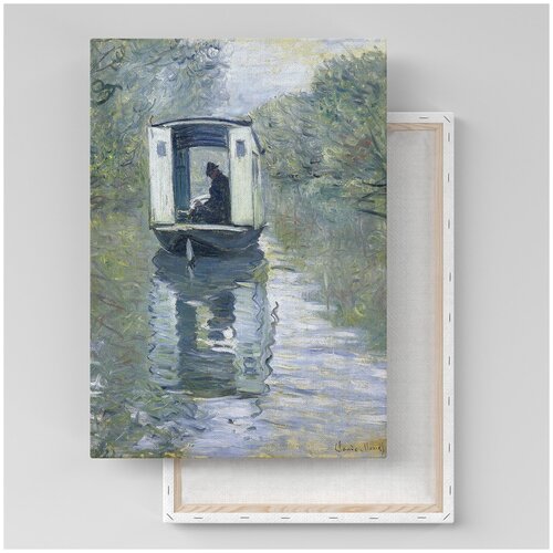Картина на холсте с подрамником / Monet Claude - The Studio Boat, 1876 / Клод Моне