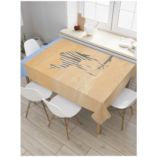 Скатерть прямоугольная JoyArty на кухонный стол "Полосатый верблюд" из оксфорда, 120x145 см