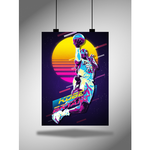 Постер плакат интерьерный на стену баскетбол Коби Брайант 3 А3