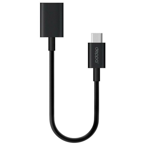 Переходник/адаптер Deppa USB Type-C - USB (72208), 0.15 м, черный