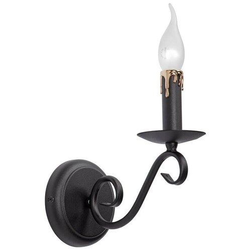 Настенный светильник Vitaluce V1039/1A, E14, 60 Вт, черный