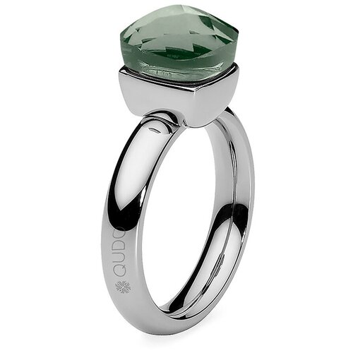 Печатка Qudo, кристалл, размер 16.5, зеленый, серый