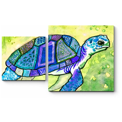 Модульная картина Голубая черепаха 140x84