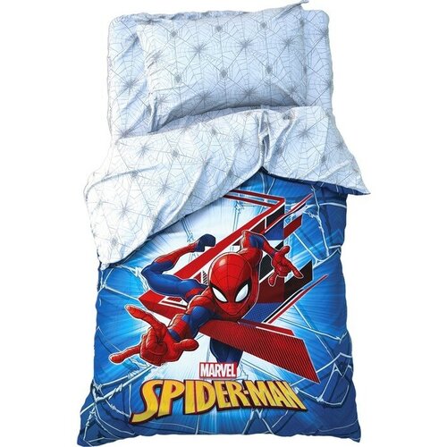 Детское постельное бельё 1.5 сп "Spider-Man" 143*215 см,150*214 см, 50*70 1 шт, поплин