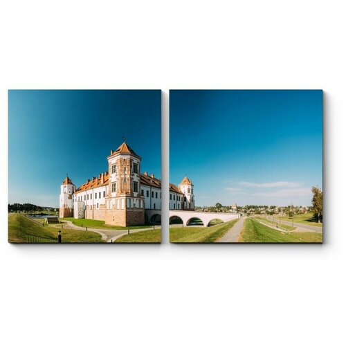 Модульная картина Вид Старой Башни Замкового Комплекса "Мир" в Белорусии110x55