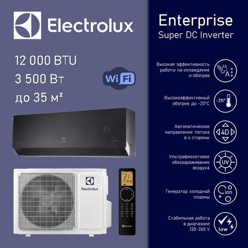 Electrolux Enterprise Super DC Inverter EACS/I-12HEN-BLACK/N8_24Y