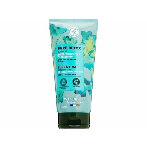 Маска-Эксфолиант для волос Yves Rocher Detox Masque Exfoliant 2en1 Pr -Shampooing