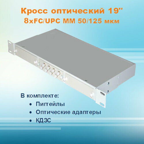 Кросс оптический стоечный СКРУ-1U19-A8/24-FC-MM50 (укомплектованный)
