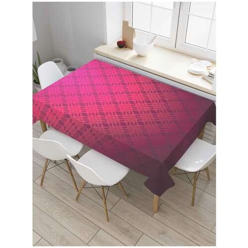Скатерть прямоугольная JoyArty на кухонный стол "Вышитый пазл" из оксфорда, 120x145 см