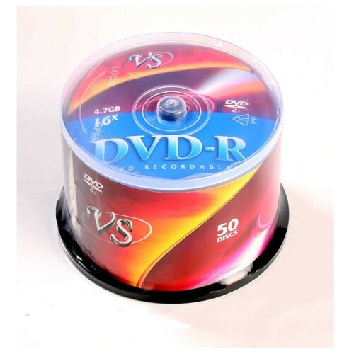 Носители информации DVD-R, 16x, VS, Cake/50, VSDVDRCB5001, 1 шт.