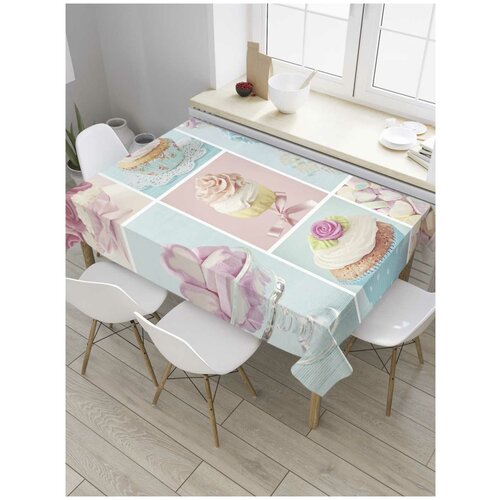 Скатерть прямоугольная JoyArty на кухонный стол "Сладкий марципан" из оксфорда, 180x145 см