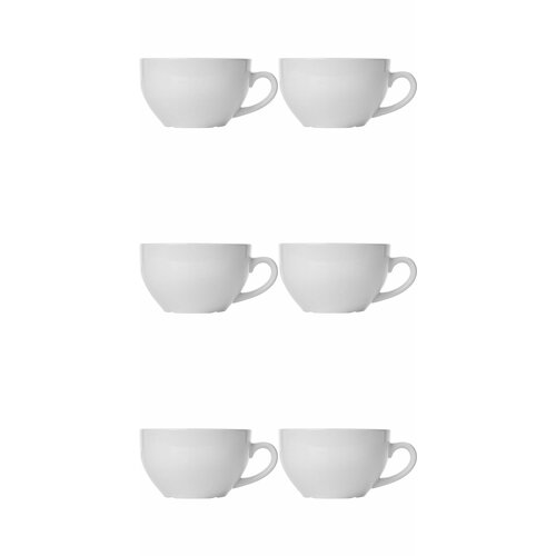 Набор из 6 чайных чашек "Albergo" 6,5х10,9х6,8 см, 340 мл, белый, фарфор, Tognana, AL017270000