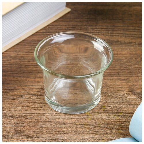 Подсвечник стекло на 1 свечу "Стаканчик" прозрачный 4,5х6х6 см