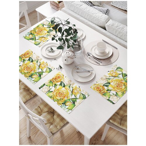 Комплект салфеток JoyArty "Нужно больше цветов" для сервировки стола (32х46 см, 4 шт.)