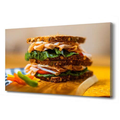 Картина на холсте "Сэндвичи" PRC-652 (45x30см). Натуральный холст