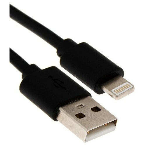 Кабель Windigo, Lightning - USB, 2 А, зарядка + передача данных, TPE оплетка, 1 м, черный