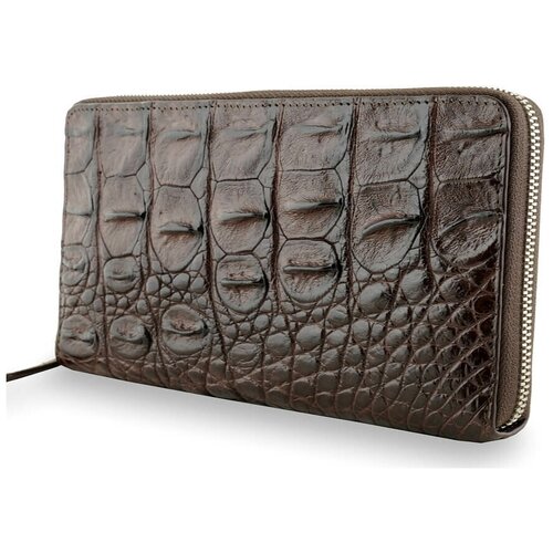 Бумажник Exotic Leather, фактура под рептилию, коричневый