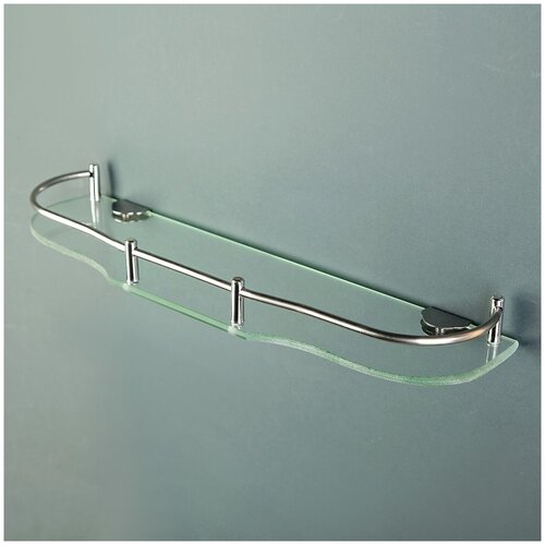 Полка для ванной комнаты, 40*11*4 см, металл, стекло (1 шт.)