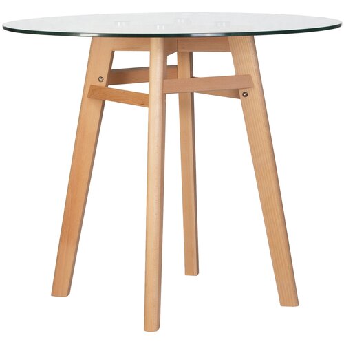 Стол обеденный DOBRIN HENRY`90 GLASS, LMZL-TD59-1, столешница стекло, деревянное основание